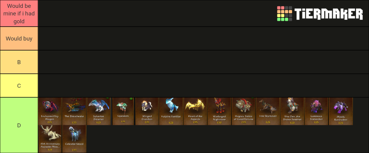 Wow store mount Tier List (Community Rankings) - TierMaker