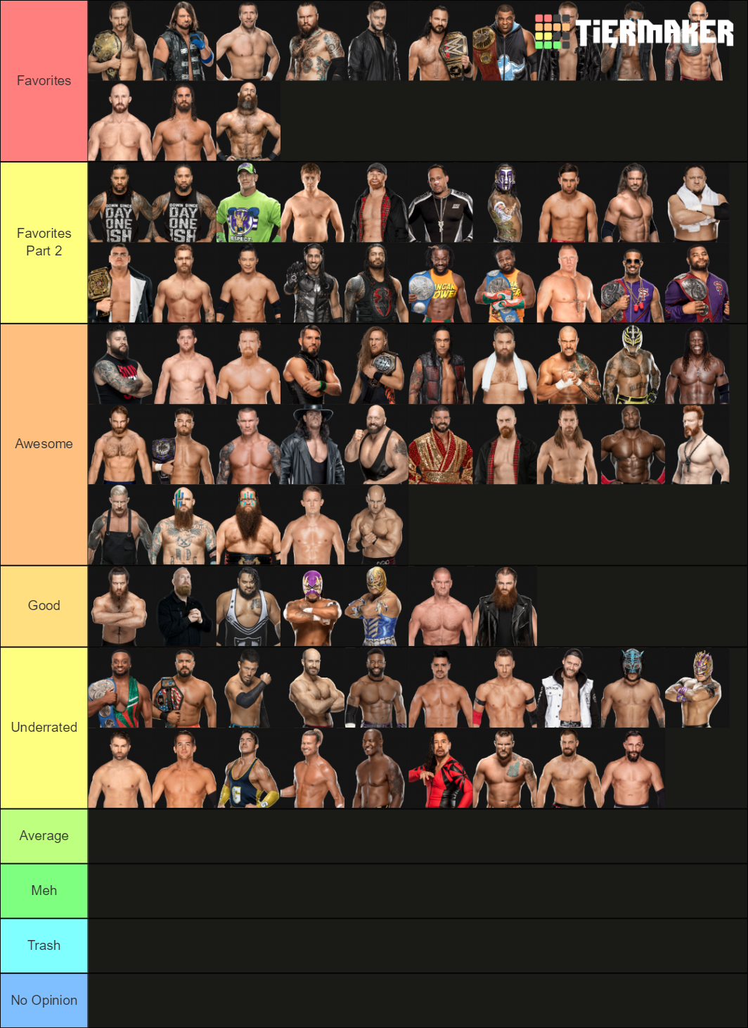 WWE Male Roster (May 2020 Update) Tier List (Community Rankings ...