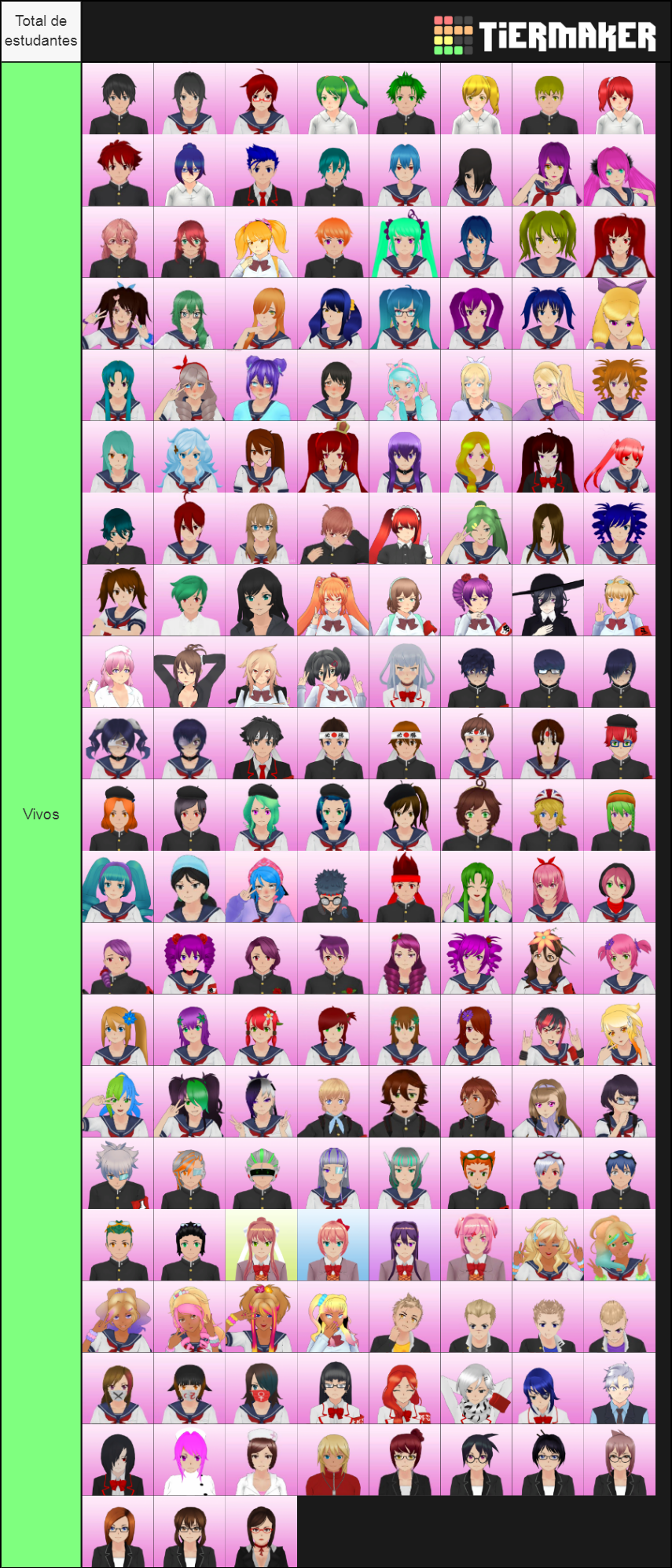 Yandere Sim Tier Maker Tier List (Community Rankings) - TierMaker