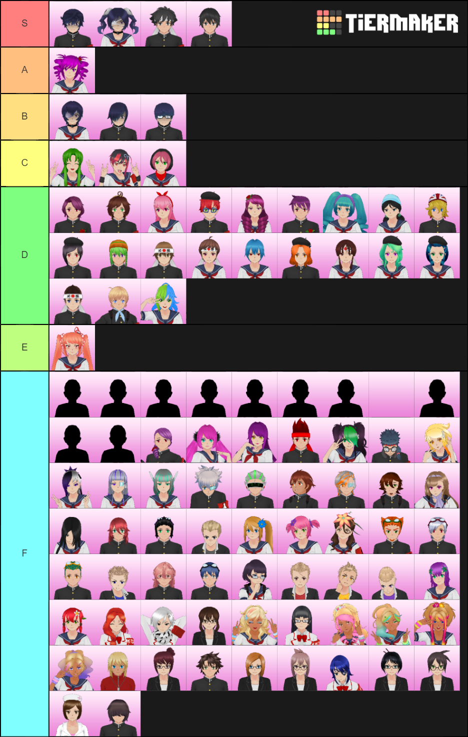Yandere Simulator NPC's Tier List (Community Rankings) - TierMaker