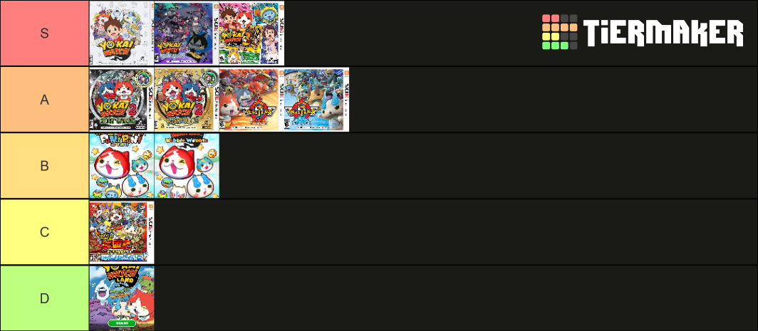Yo-kai Watch Games Tier List (Community Rankings) - TierMaker