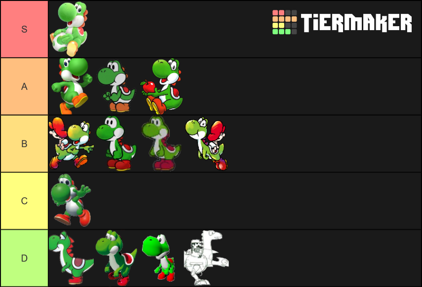 Yoshi Design Tier List (Community Rankings) - TierMaker