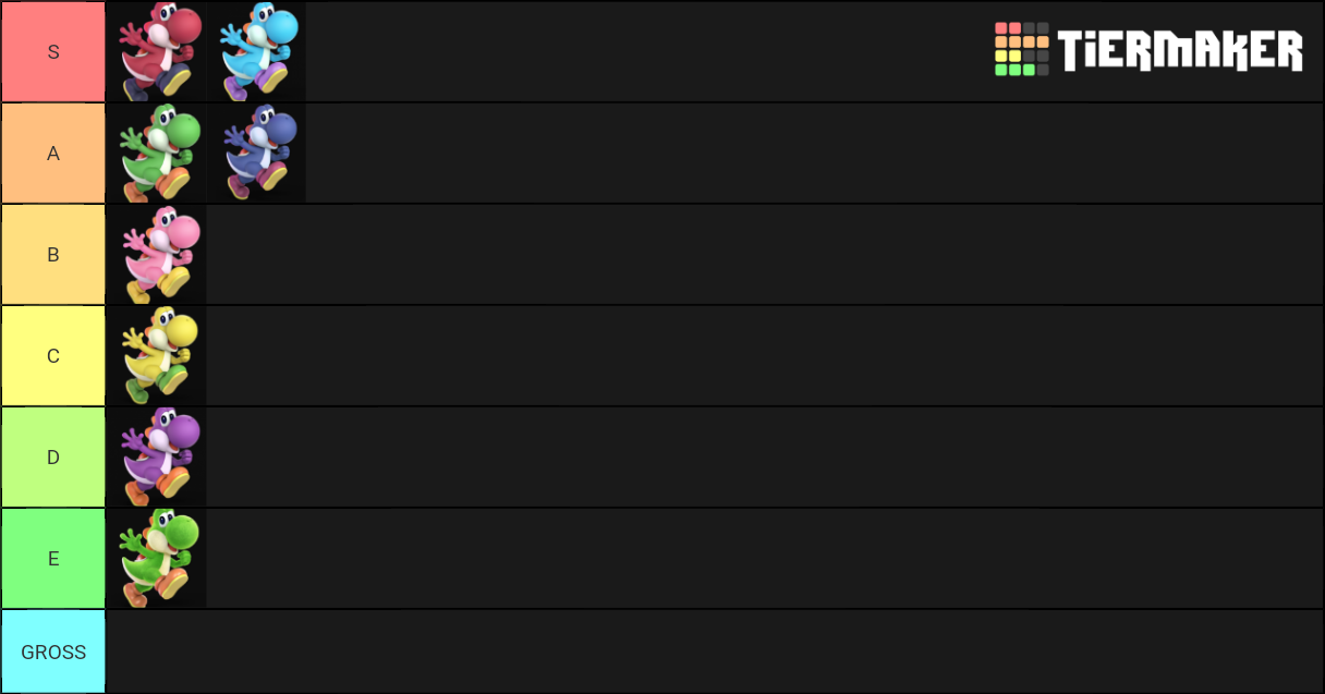 Yoshi Skins Tier List (Community Rankings) - TierMaker