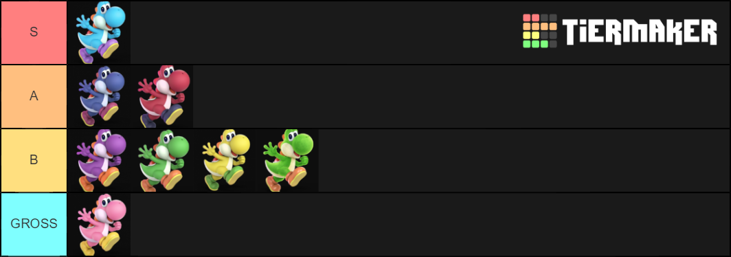 Yoshi Skins Tier List (Community Rankings) - TierMaker