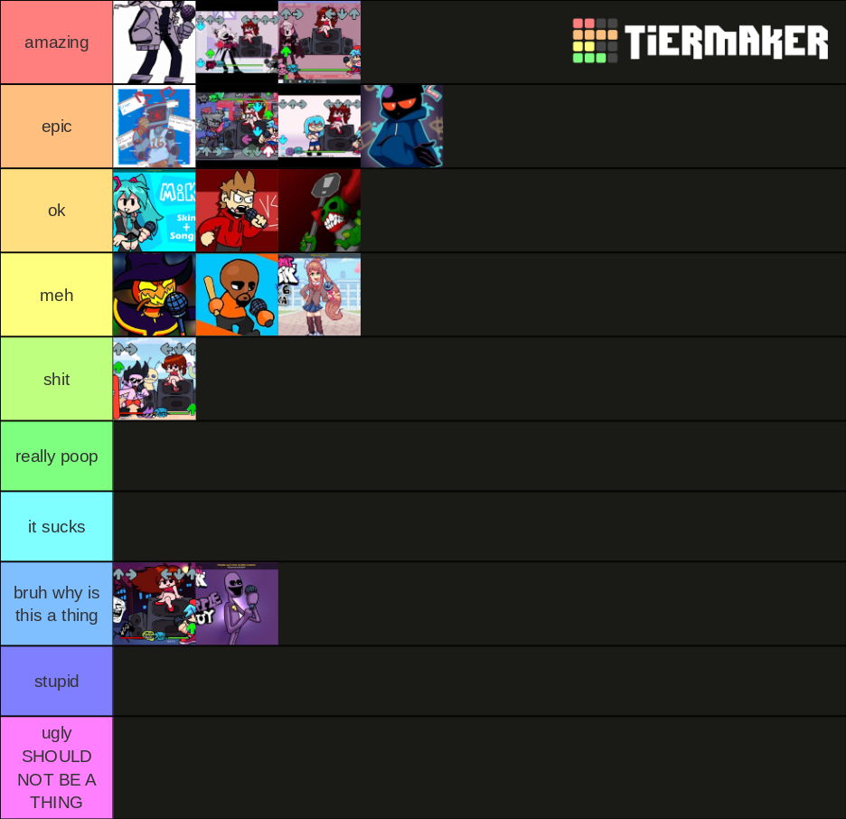 fnf mods Tier List (Community Rankings) - TierMaker