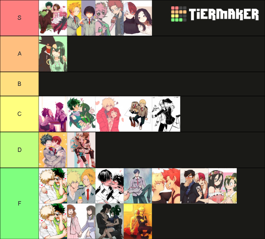 MHA shippings Tier List (Community Rankings) - TierMaker
