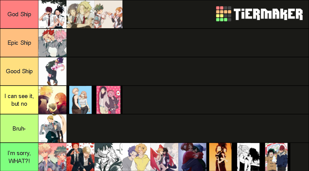 Rate MHA Ships! Tier List (Community Rankings) - TierMaker