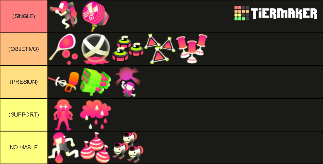 Splatoon 2 Subs/Specials Tier List (Community Rankings) - TierMaker
