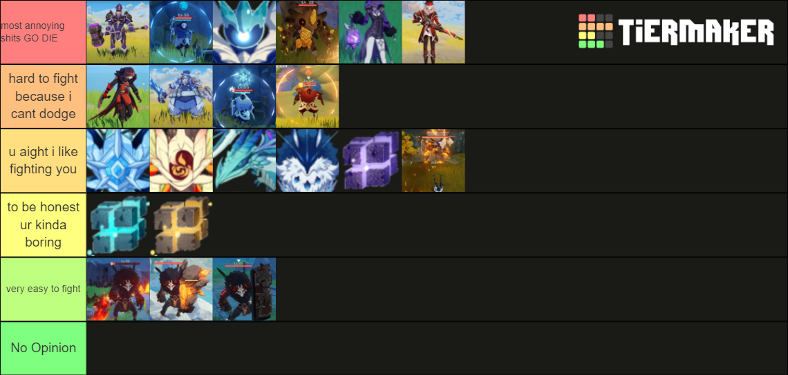 Genshin Bosses Tier List (Community Rankings) - TierMaker