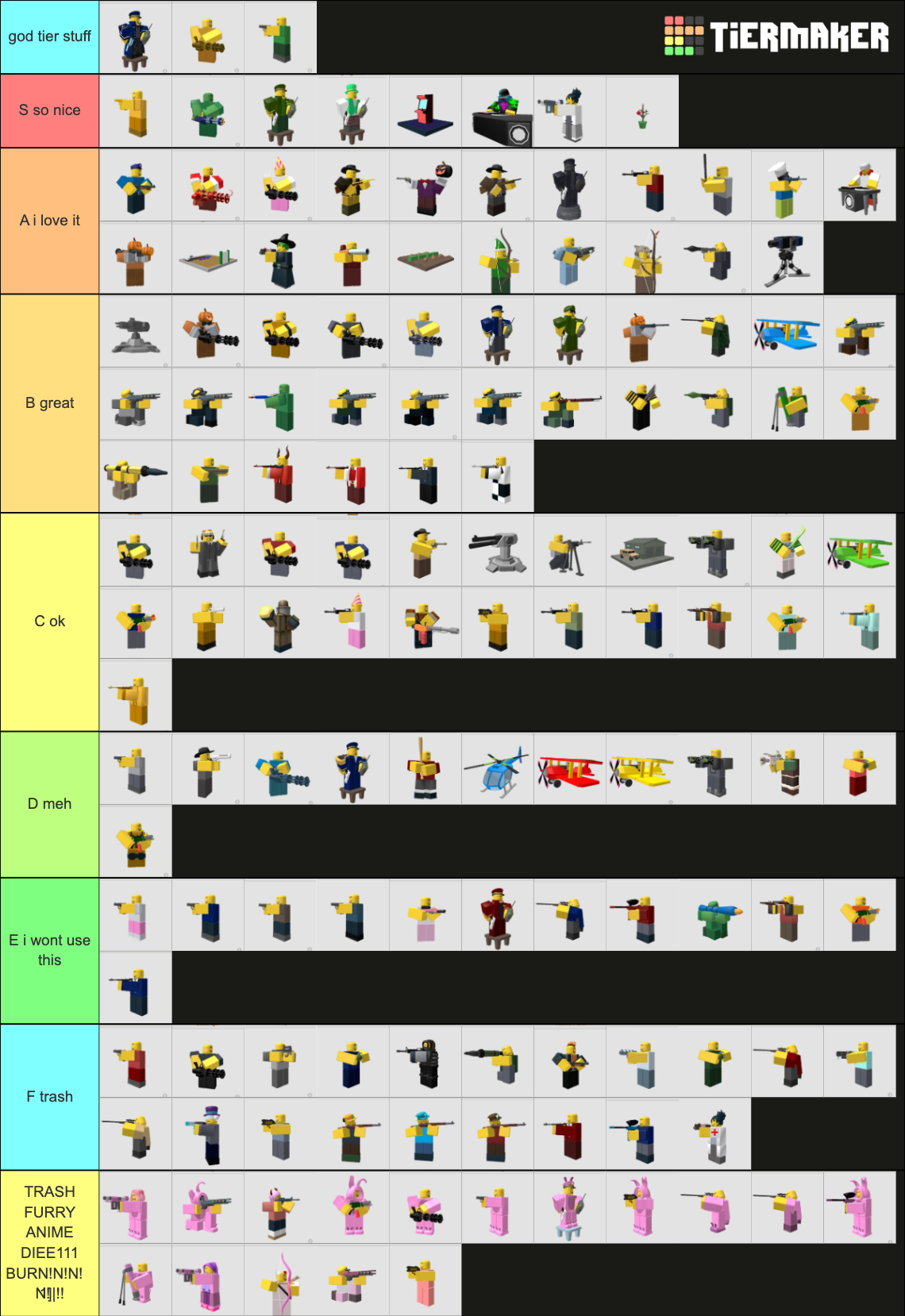 tds skins Tier List (Community Rankings) - TierMaker