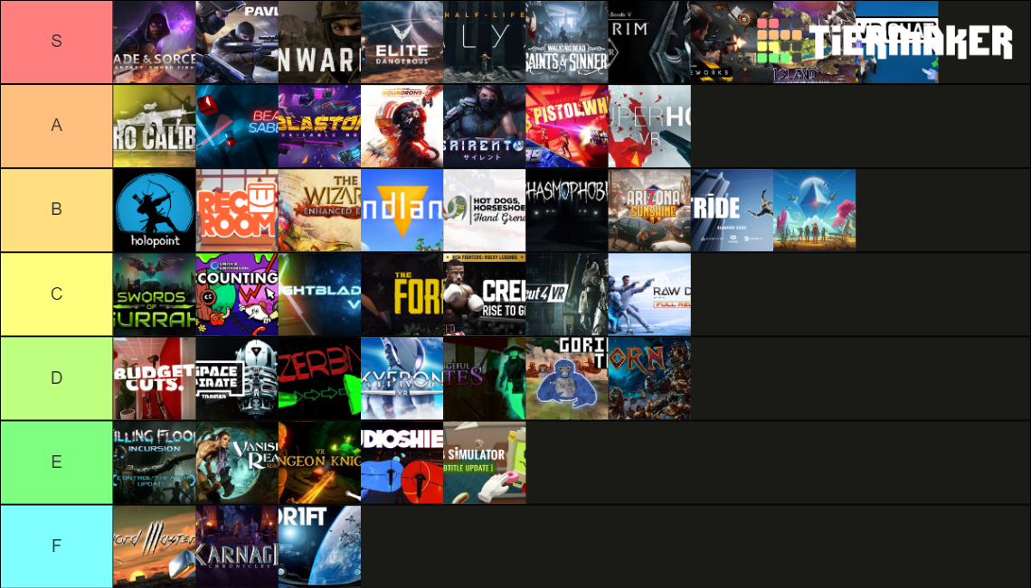 VR Games Tier List (Community Rankings) - TierMaker
