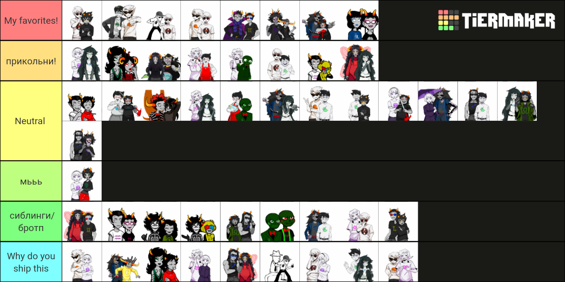 Homestuck ships Tier List (Community Rankings) - TierMaker