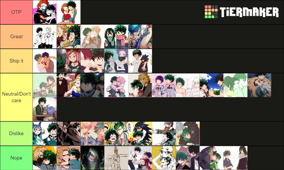 Bnha | My Hero Academia All Deku Ships Tier List (Community Rankings ...