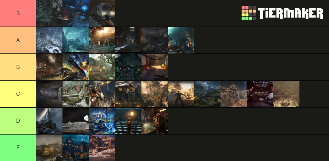 Call of Duty: Black Ops Treyarch Zombie Maps Tier List (Community ...