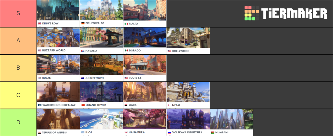 Overwatch maps Tier List (Community Rankings) - TierMaker