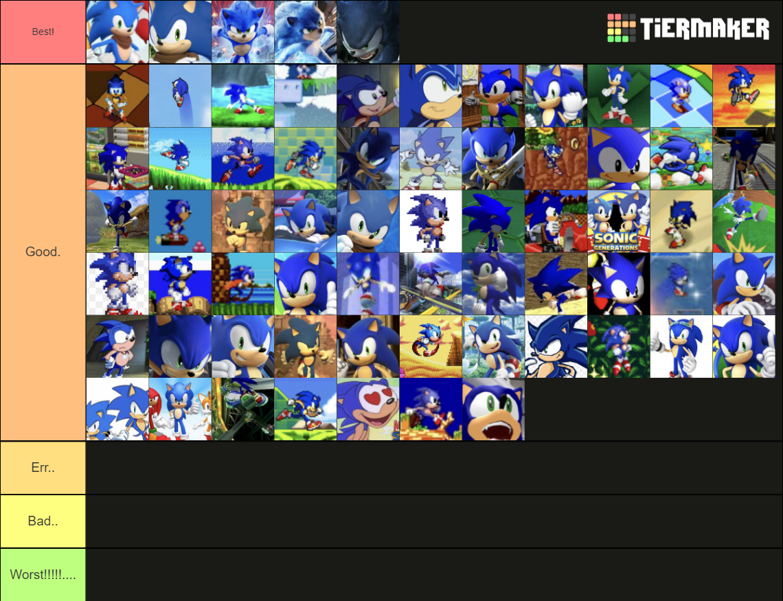 Every Sonic Design Ever Tier List (Community Rankings) - TierMaker