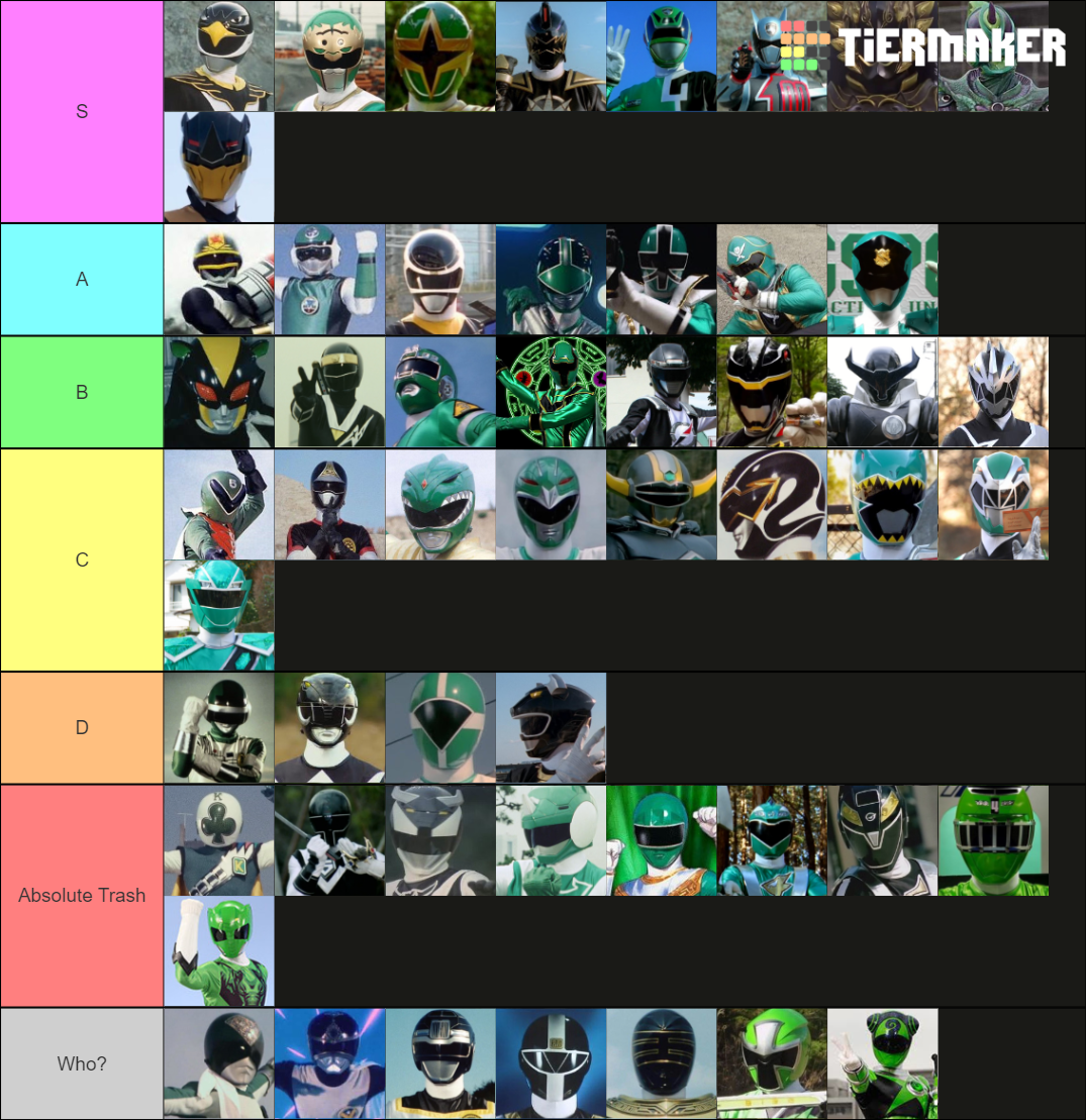 Super Sentai Blacks/Greens Tier List (Community Rankings) - TierMaker