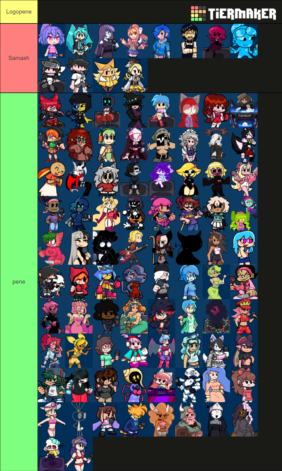 Friday Night Funkin Mod Waifus Tier List (Community Rankings) - TierMaker