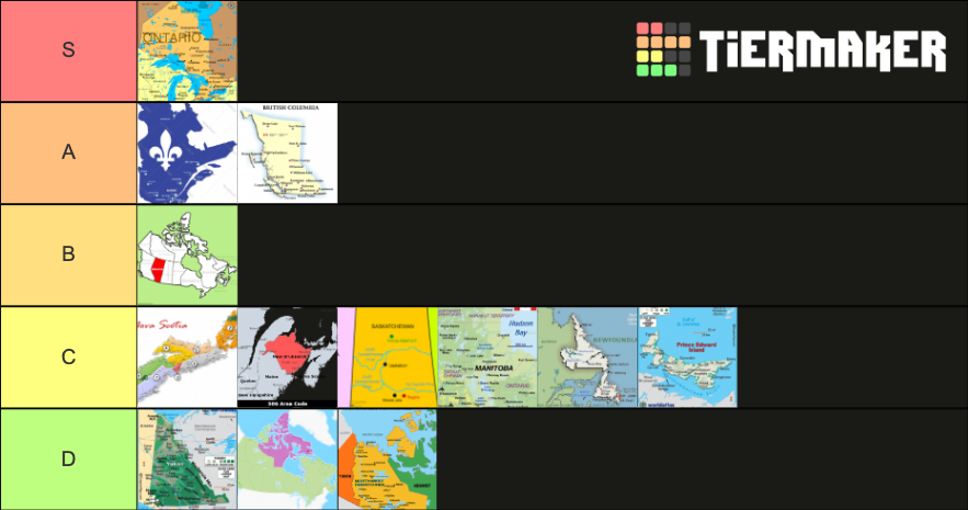 Canadian Provinces Tier List (Community Rankings) - TierMaker