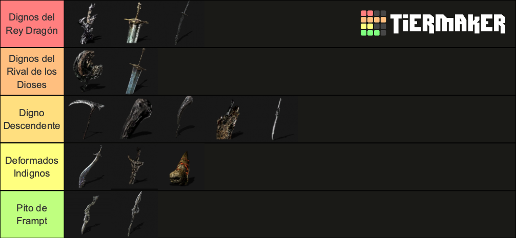 Armas de Dragón DS1/3 Tier List (Community Rankings) - TierMaker