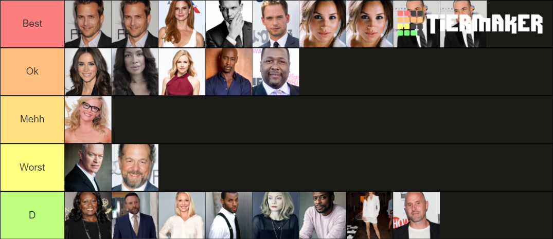 Best and Worst SUITS characters Tier List (Community Rankings) - TierMaker Best and Worst SUITS characters Tier List (Community Rankings) - TierMaker