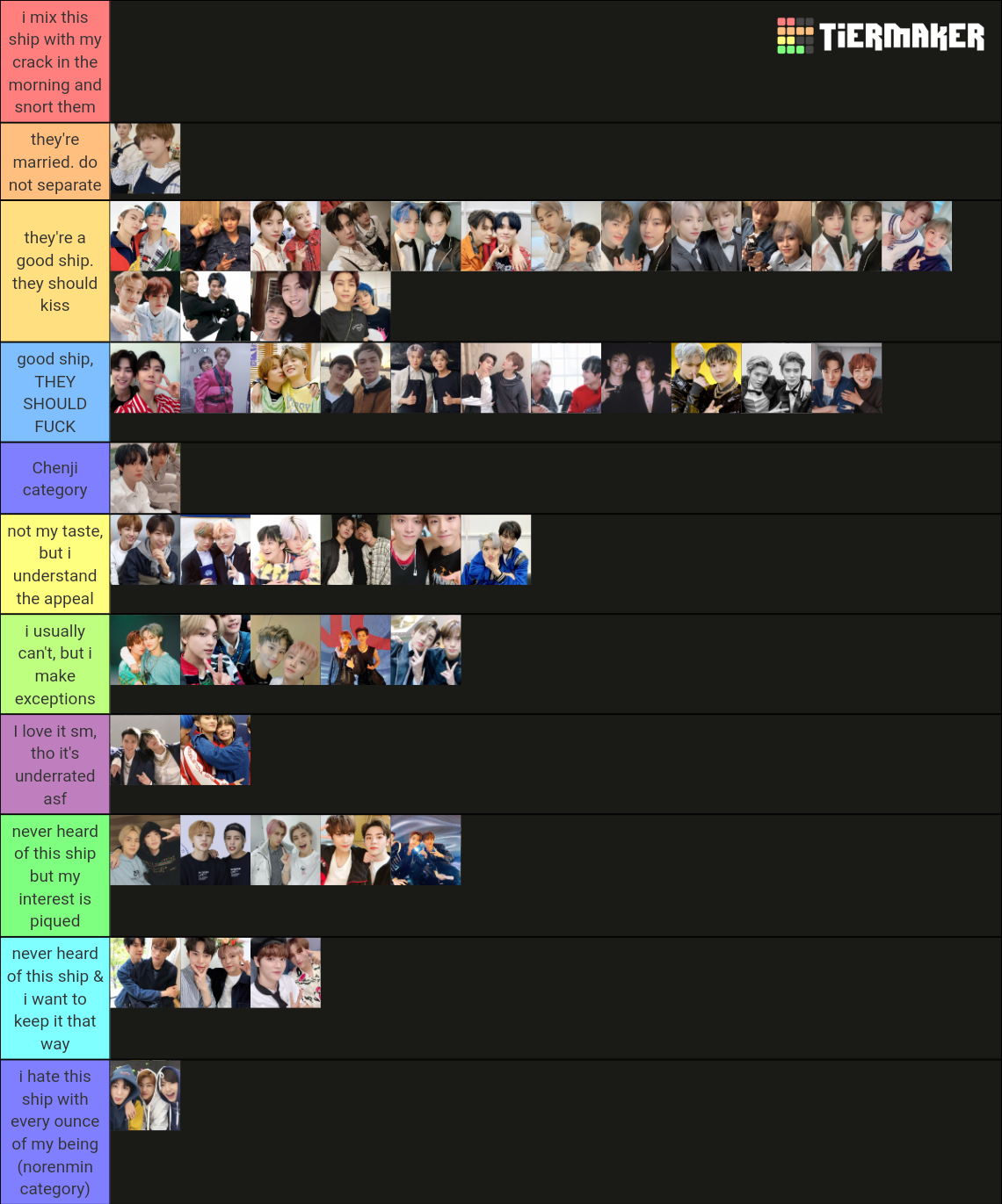 nct ships (2021) Tier List (Community Rankings) - TierMaker