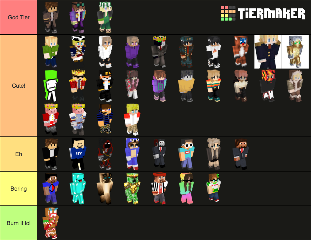 Dream SMP Skins Tier List (Community Rankings) - TierMaker