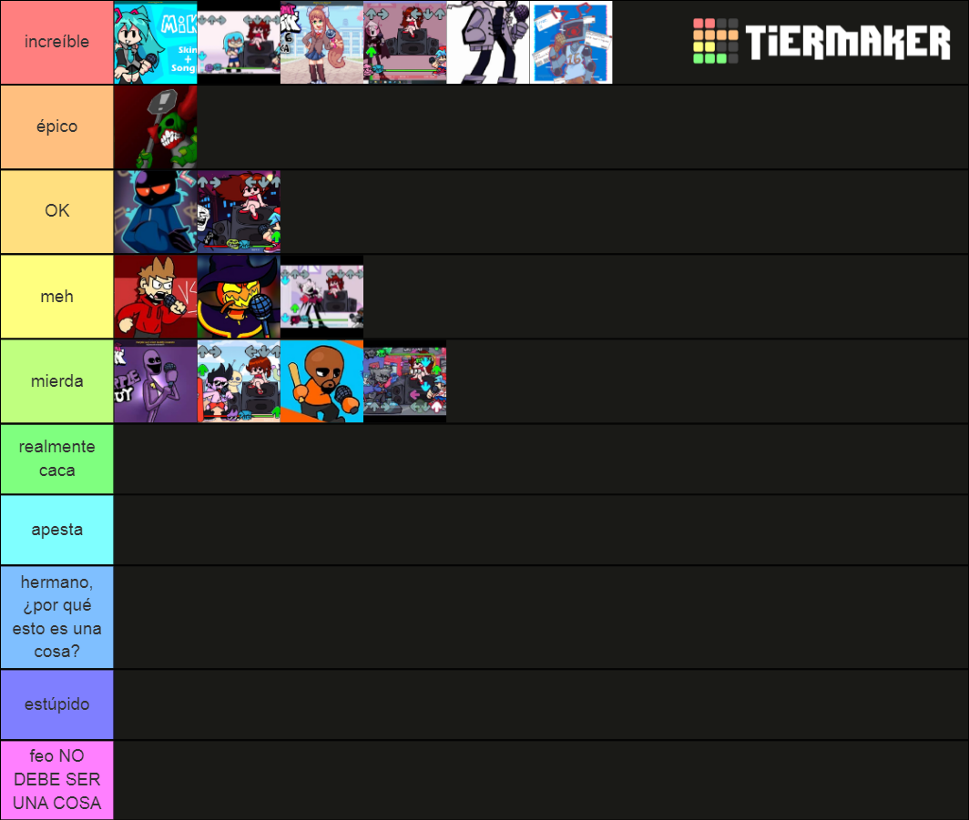 fnf mods Tier List (Community Rankings) - TierMaker