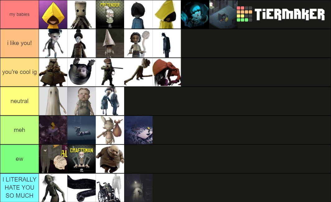 Little Nightmares Characters (All games + LN Comics) Tier List ...