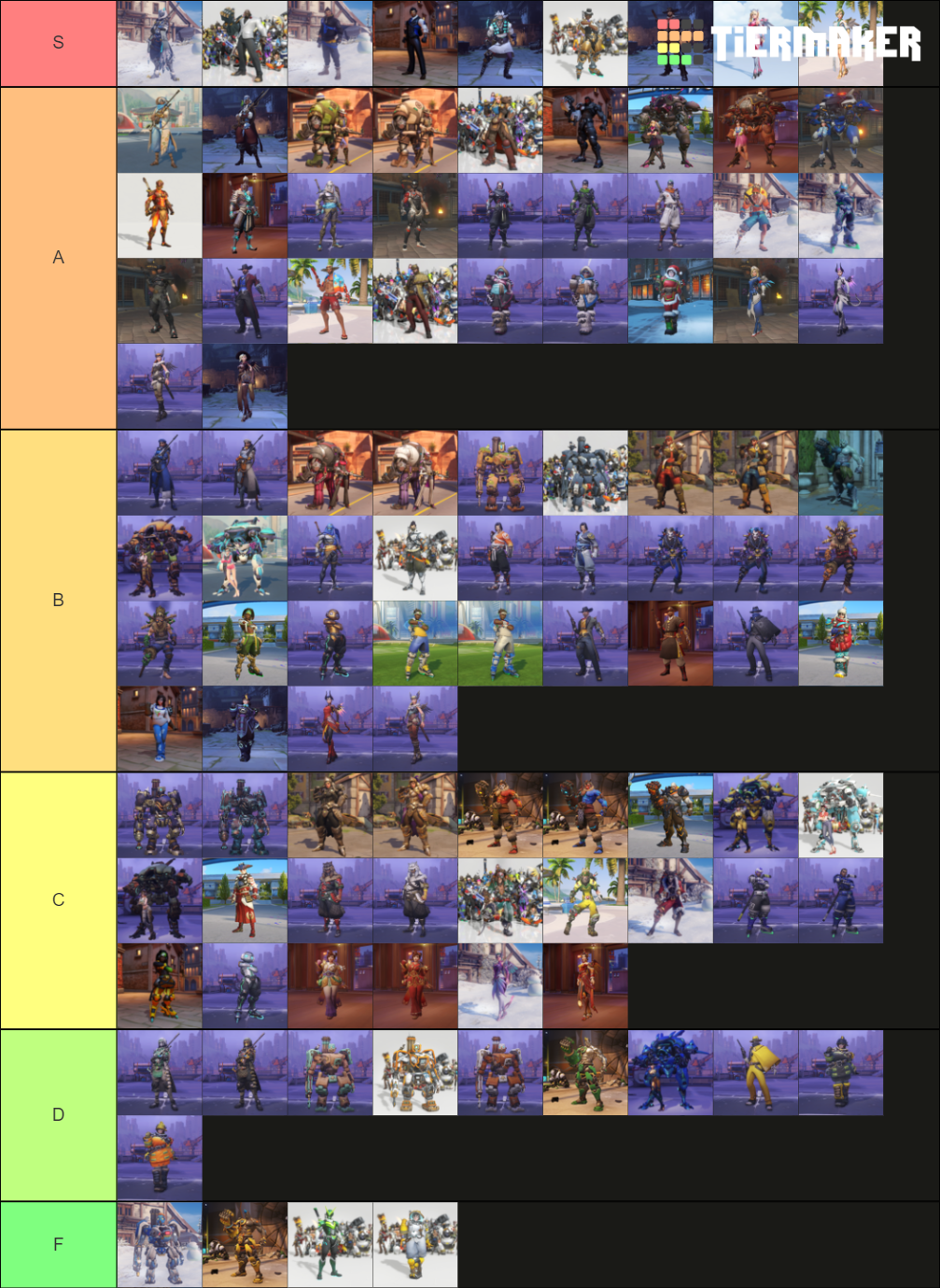 Overwatch Legendary Skin Tier List (Community Rankings) - TierMaker