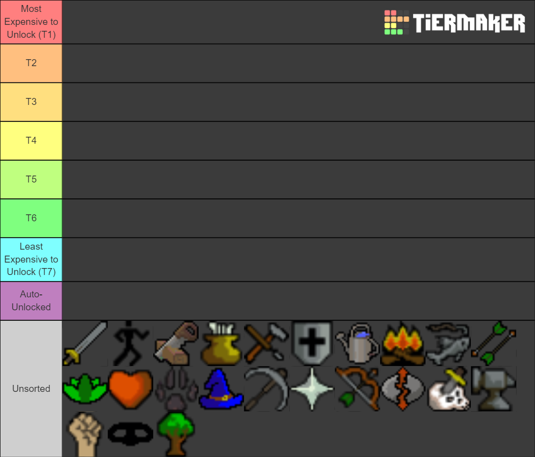 Old School Runescape - Skills Tier List (Community Rankings) - TierMaker