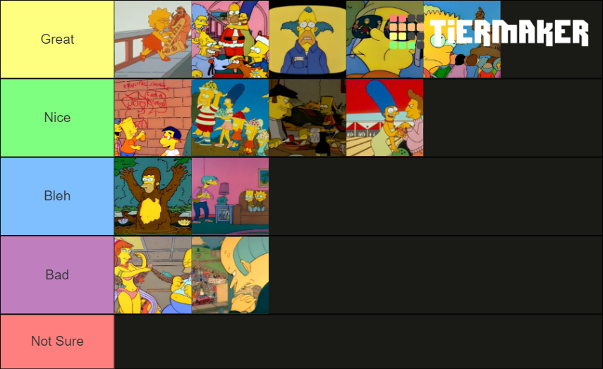 The Simpsons Season 1 Episodes Tier List (Community Rankings) - TierMaker