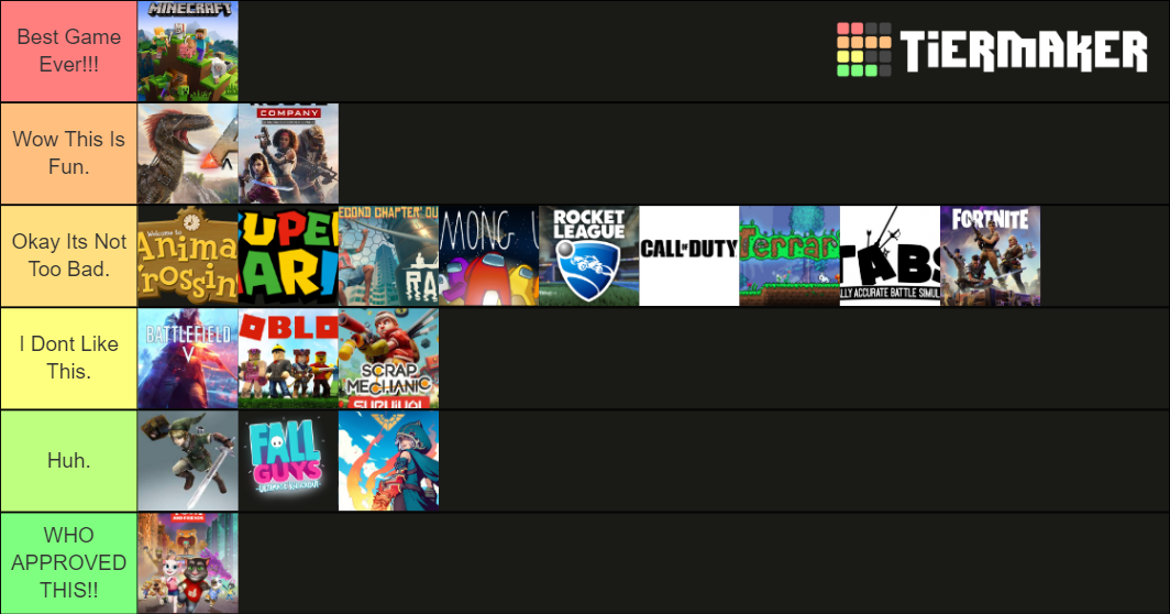 Best Games Tier List (Community Rankings) - TierMaker