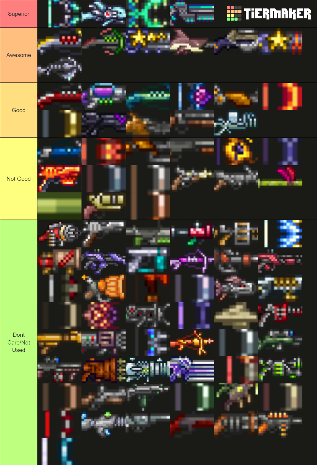 Terraria 1.4 Ranger Weapons Tier List (Community Rankings) - TierMaker