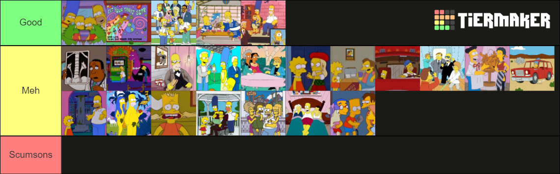 The Simpsons 10 Tier List (Community Rankings) - TierMaker