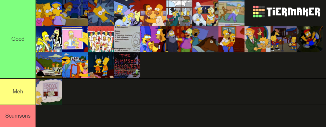 The Simpsons Season 3 Episodes Tier List (Community Rankings) - TierMaker