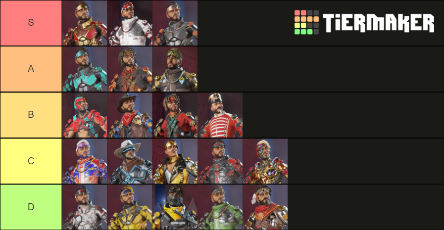 Mirage Legendary Skins (Season 13) Tier List (Community Rankings) - TierMaker