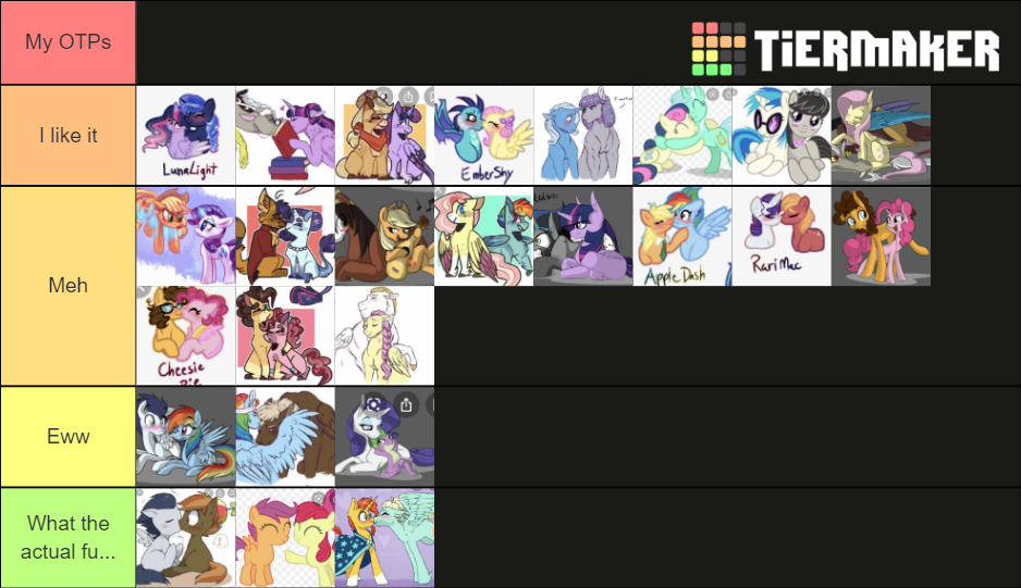 Mlp Ships Tier List (Community Rankings) - TierMaker