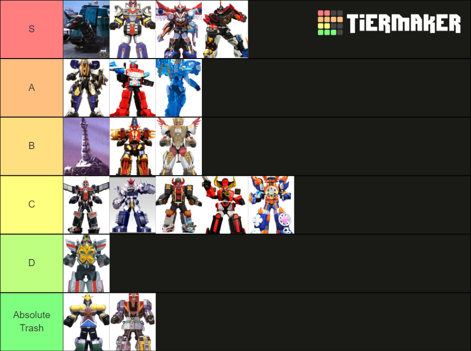 Sentai Final Mech Tiers Tier List (Community Rankings) - TierMaker