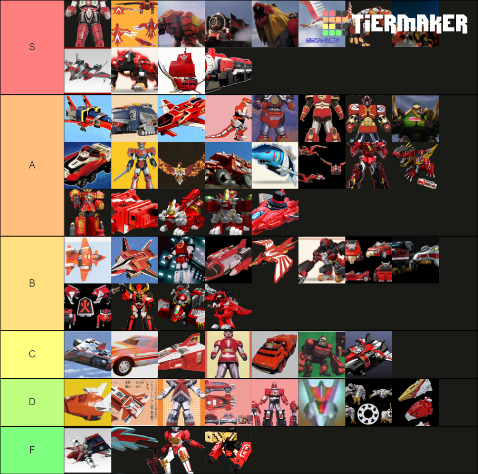 Super Sentai Red Mecha Tier List (Community Rankings) - TierMaker