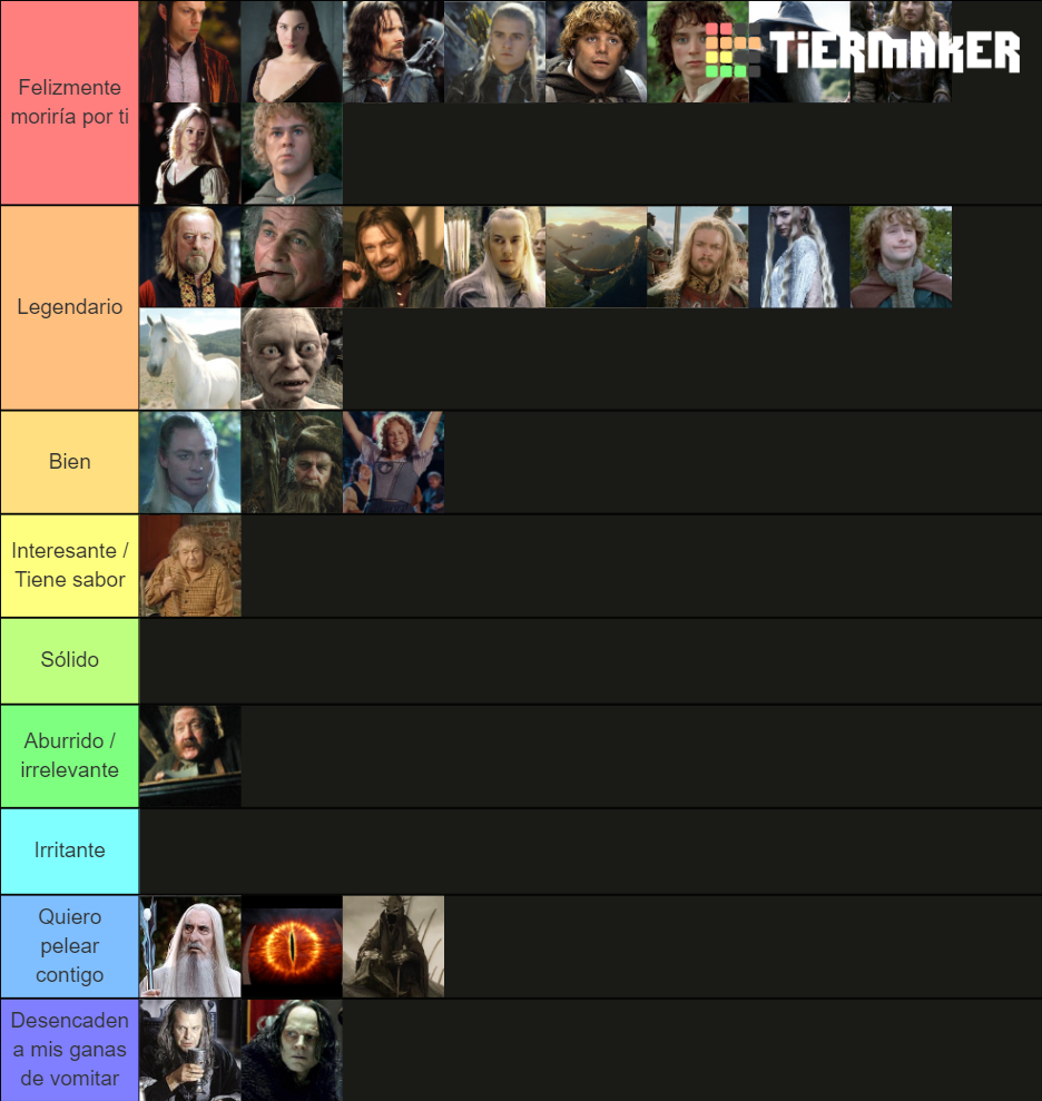 Lord of the rings Tier List (Community Rankings) - TierMaker