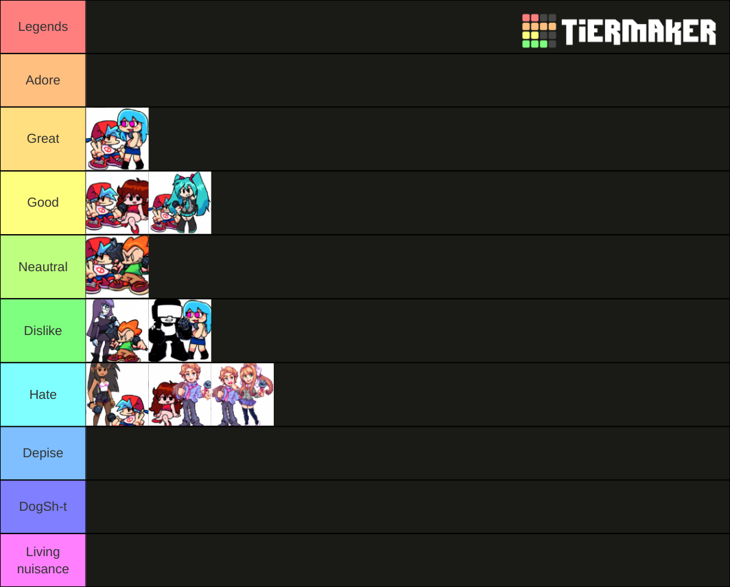 fnf ships Tier List (Community Rankings) - TierMaker