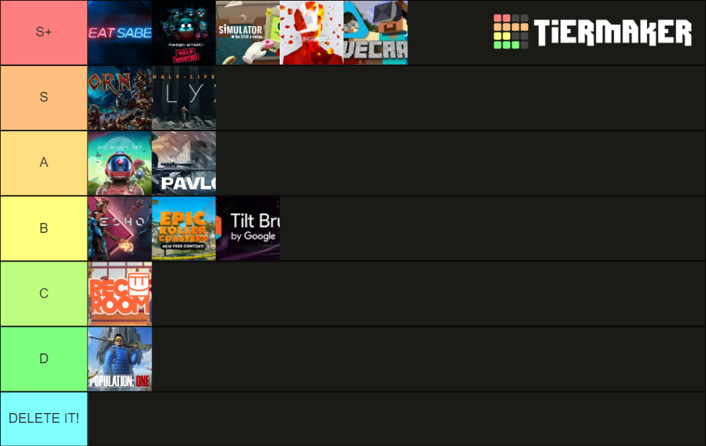 Virtual Reality Games Tier List (Community Rankings) - TierMaker