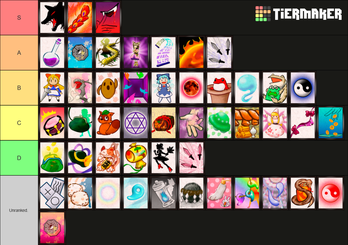 Touhou 18 Ability Cards Tier List (Community Rankings) - TierMaker