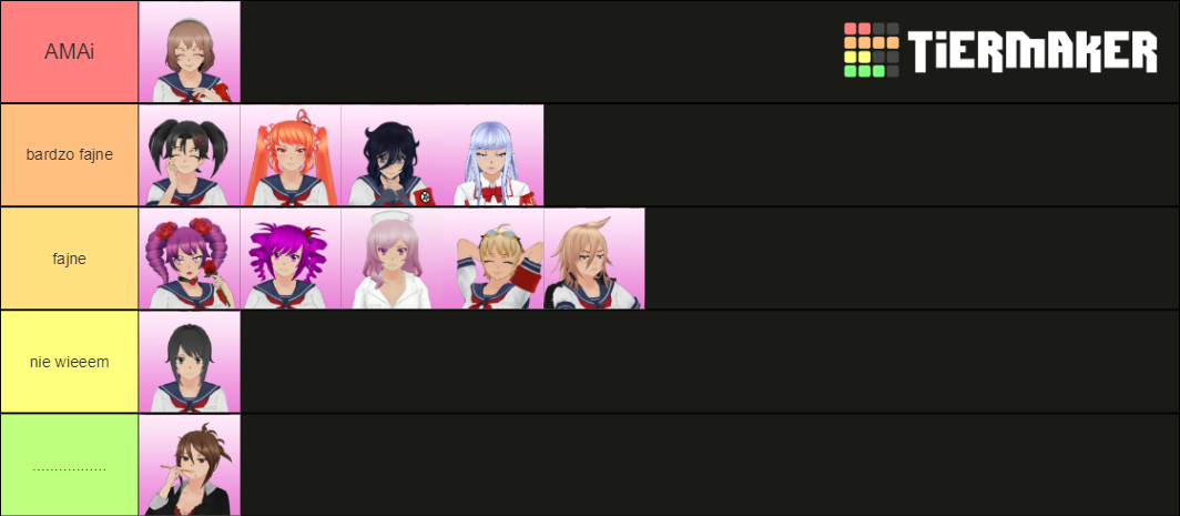 Rywalki YanSim 🥰 Tier List (Community Rankings) - TierMaker