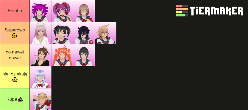 Rywalki YanSim 🥰 Tier List (Community Rankings) - TierMaker