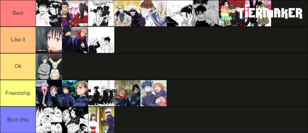 Jujutsu Kaisen Ships Tier List (Community Rankings) - TierMaker