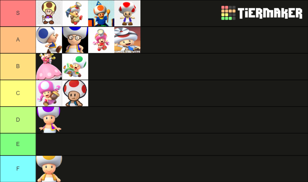 The Definitive Toad Tier List (Community Rankings) - TierMaker