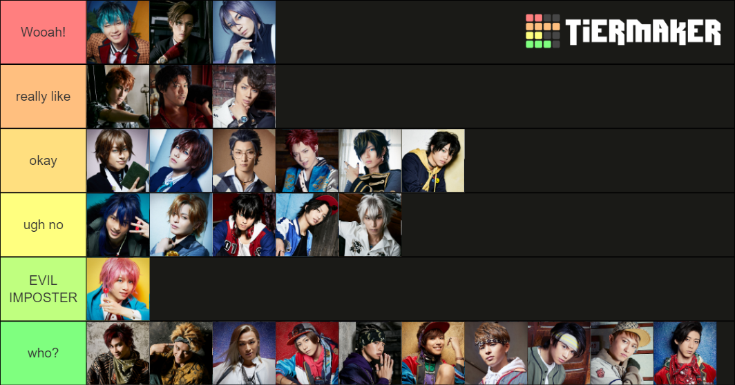 hypmic stage actors Tier List (Community Rankings) - TierMaker