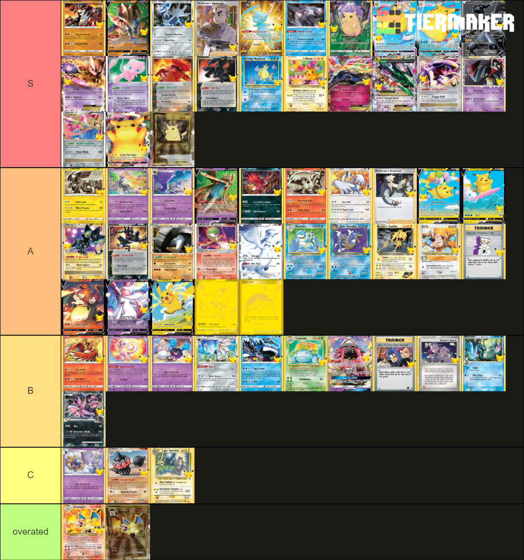 All 64 Pokemon Celebrations Cards Sorted -@SerhaschLive Tier List ...
